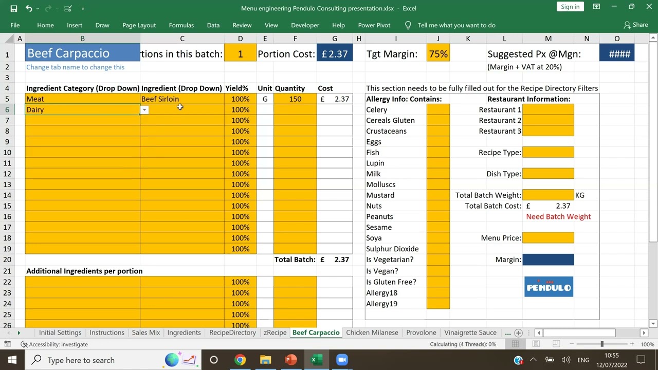 How to cost all the dishes from your menu easily! Recipe costing for ...